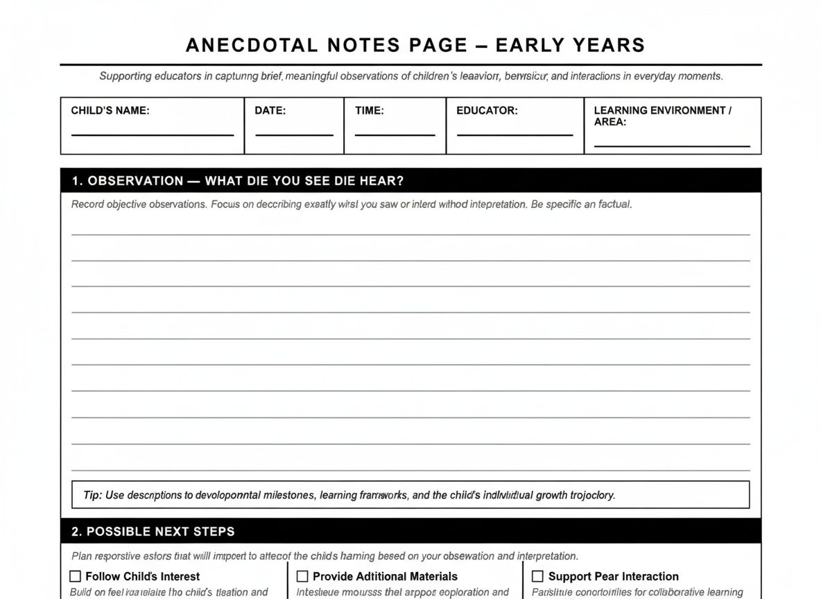 Templates for Early Years Educators | The Early Years Aca…